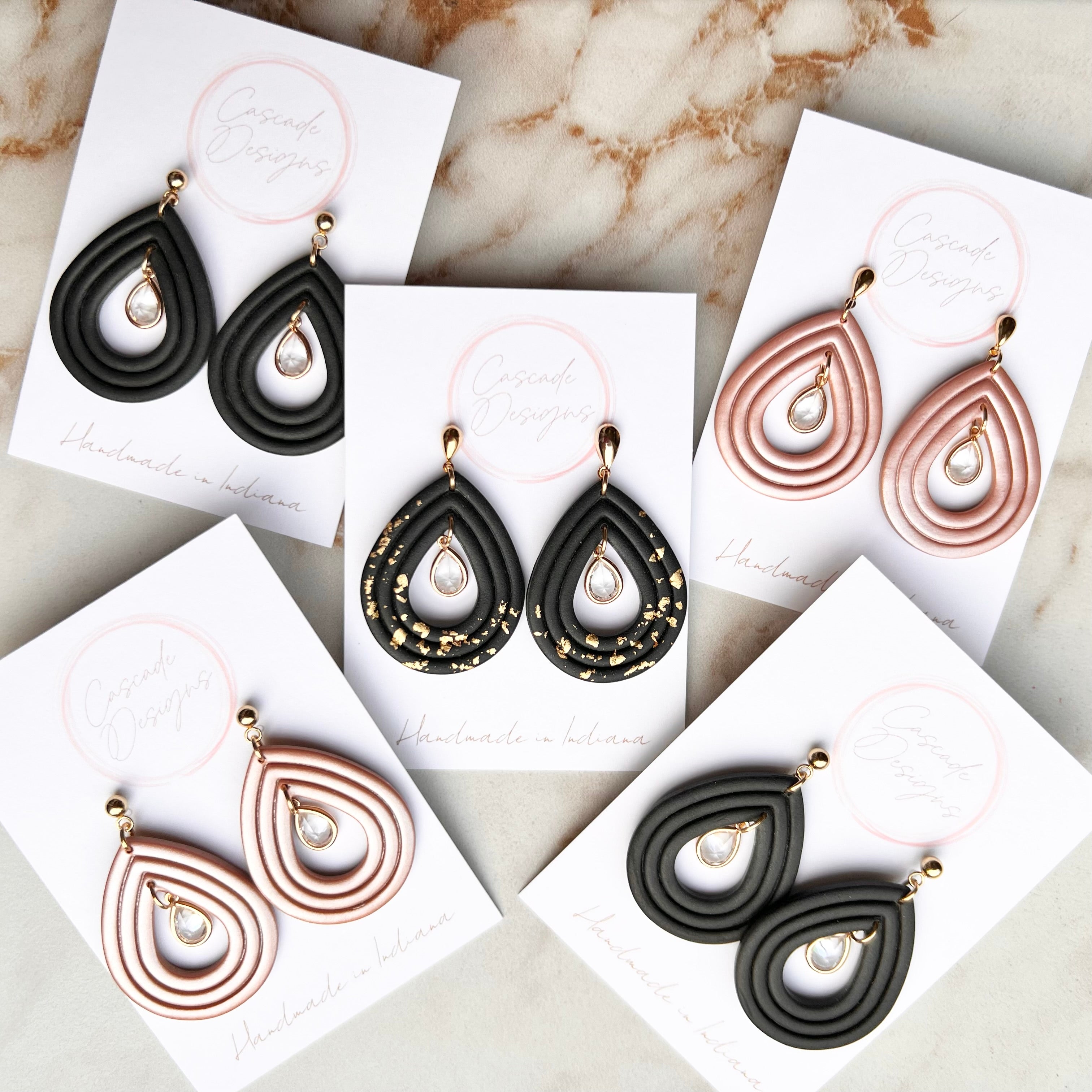 The Penelope | Crystal Drop Clay Earrings – Cascade Designs LLC
