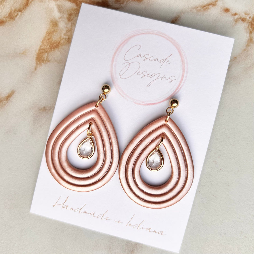 The Penelope | Crystal Drop Clay Earrings – Cascade Designs LLC